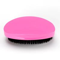 China Rose Red Wave Brush For 360 Nylon Mixed Medium Boar Bristle Curved Durable Hair Brush for sale