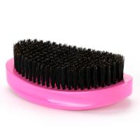 China Rose Red Wave Brush For 360 Nylon Mixed Medium Boar Bristle Curved Durable Hair Brush for sale