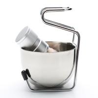 China Home Iron Bowl Soft Boar Bristle Beard Shaving Set With Aluminum Alloy Handle for sale