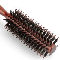China Natural Styling Anti Static Round Hair Curling Combs Set Of 3 With Wooden Handle for sale