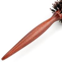 China Natural Styling Anti Static Round Hair Curling Combs Set Of 3 With Wooden Handle for sale