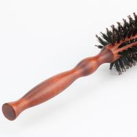 China Natural Styling Anti Static Round Hair Curling Combs Set Of 3 With Wooden Handle for sale