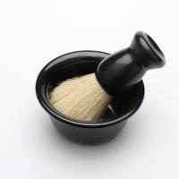 China Custom Men Hair Whisker Brush Metal Stand Razor Holder Barber Beard Brush Shaving Set for sale
