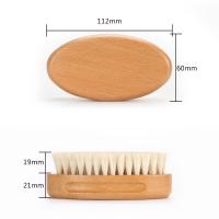 China Customized Color 360 Curved Soft Goat Bristle Men Beard Cleaning Brush Laser Customized for sale