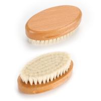 China Customized Color 360 Curved Soft Goat Bristle Men Beard Cleaning Brush Laser Customized for sale