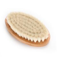 China Customized Color 360 Curved Soft Goat Bristle Men Beard Cleaning Brush Laser Customized for sale