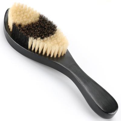 China Men'S Two Color Beard Trimming Brush With Beech Wood Handle And Boar Bristles for sale