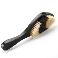 China Men'S Two Color Beard Trimming Brush With Beech Wood Handle And Boar Bristles for sale