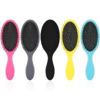 China Plastic Handle Hair Paddle Brush Wet And Dry Message Detangling Hair Brush for sale