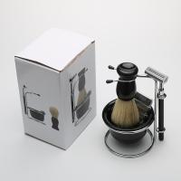 China Convenient Beard Shaving Tools Set Soft Brush Razor Holder Common Comb And Stand for sale