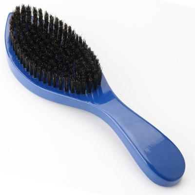 China Long Handle Curved Boar Bristle Brush Hair Care Wash And Style Wave Brush for sale