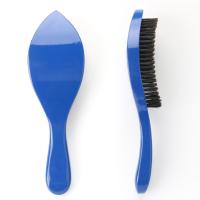 China Long Handle Curved Boar Bristle Brush Hair Care Wash And Style Wave Brush for sale