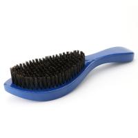China Long Handle Curved Boar Bristle Brush Hair Care Wash And Style Wave Brush for sale