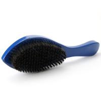 China Long Handle Curved Boar Bristle Brush Hair Care Wash And Style Wave Brush for sale