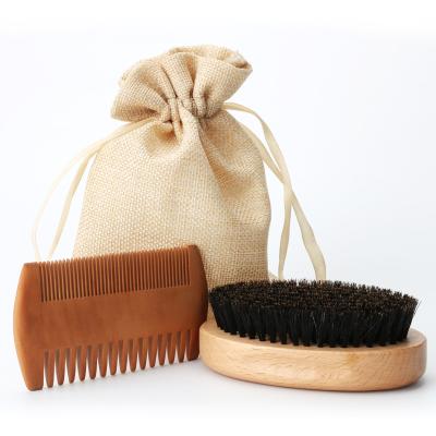 China Wooden Beard Brush Grooming Kit for Men Abeis Custom Logo Comb Growth Set Wood for sale