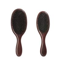 China Black Sandalwood And Natural Wood Boar Bristle Hair Brush For Massage for sale
