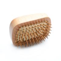 China Customized Logo Wood Mini Travel Size Hair Brush For Massage Eco Friendly for sale