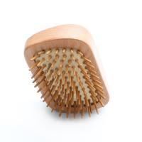 China Customized Logo Wood Mini Travel Size Hair Brush For Massage Eco Friendly for sale