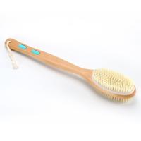China Double Sized Dry Brush Long Handle Bath Body Back Exfoliate Shower Brush for sale