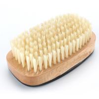 China Private Label Square Men Wave Brush Beach Wood Handle Medium Hard Boar Bristle for sale