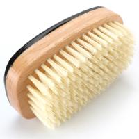China Private Label Square Men Wave Brush Beach Wood Handle Medium Hard Boar Bristle for sale
