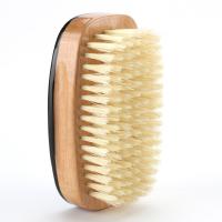 China Private Label Square Men Wave Brush Beach Wood Handle Medium Hard Boar Bristle for sale