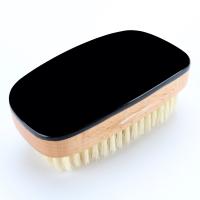 China Private Label Square Men Wave Brush Beach Wood Handle Medium Hard Boar Bristle for sale
