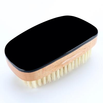 China Private Label Square Men Wave Brush Beach Wood Handle Medium Hard Boar Bristle for sale