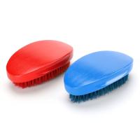 China 360 Wave Brush Curved Design Red Blue Customise Soft Medium Boar Bristles for sale