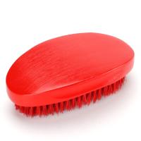 China 360 Wave Brush Curved Design Red Blue Customise Soft Medium Boar Bristles for sale