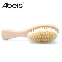 China Natural Super Soft Baby Brush Boar Bristle Wooden Handle Baby Bath Brush for sale