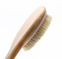 China Dry Body Shower Brush Back Scrub Natural Bamboo Long Handle Massage for sale