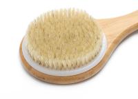 China Dry Body Shower Brush Back Scrub Natural Bamboo Long Handle Massage for sale
