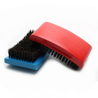 China Square 360 Wave Brush Customized Logo Beach Wood Handle Boar Bristle Brush for sale