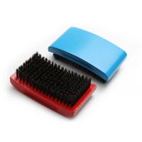 China Square 360 Wave Brush Customized Logo Beach Wood Handle Boar Bristle Brush for sale