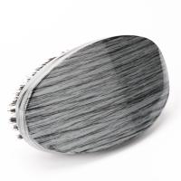 China Grey Woodgrain 360 Wave Brush Soft Boar Bristle With Curved Beech Wooden Handle for sale