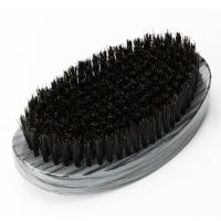China Grey Woodgrain 360 Wave Brush Soft Boar Bristle With Curved Beech Wooden Handle for sale