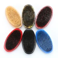 China Custom Logo Wooden 360 Wave Brush Medium Soft Hard Textures Curved Brush for sale