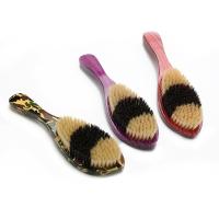 China Customized Logo Two Color Boar Bristle Wave Brush For Men'S Hair Styling for sale
