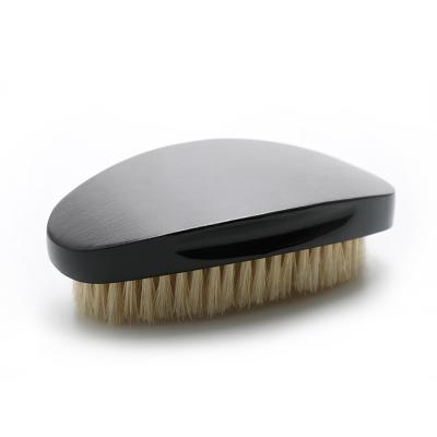 China Black Wooden Wave Brush Extra Soft White Boar Bristle For Hair Growth Style for sale