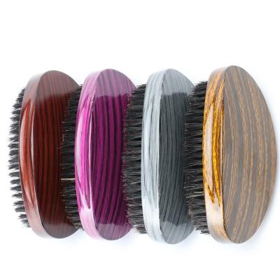 China Abeis 360 Wave Brush Customize Woodgrain Color Medium Boar Mixed Nylon Bristle for sale