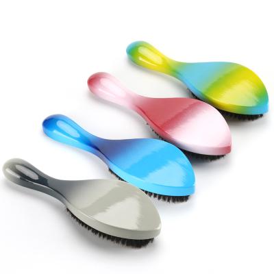 China Abeis 360 Curved Wave Brush Gradients Color Long Handle Hair Brush Engrave Logo for sale