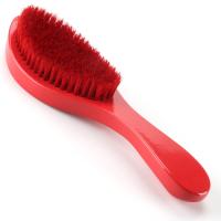 China 100% Pure Red Natural Boar Bristle Brush With PU Glossy Handle for sale