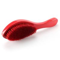 China 100% Pure Red Natural Boar Bristle Brush With PU Glossy Handle for sale