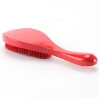 China 100% Pure Red Natural Boar Bristle Brush With PU Glossy Handle for sale