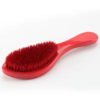 China 100% Pure Red Natural Boar Bristle Brush With PU Glossy Handle for sale