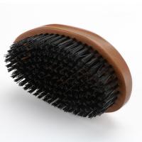 China Extension Hair Wave Brush For 540 Wooden Curve Handle Brown Synthetic Fiber Nylon Brush for sale