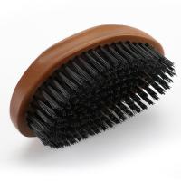 China Extension Hair Wave Brush For 540 Wooden Curve Handle Brown Synthetic Fiber Nylon Brush for sale