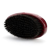 China Personalized Wooden Handle Wave Brush Red Curved Palmed Medium Bristle Hair Brush for sale