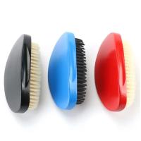 China Customized PU 360 Wave Hair Brush For Curved Soft White Boar Bristle Vegan Sisal for sale